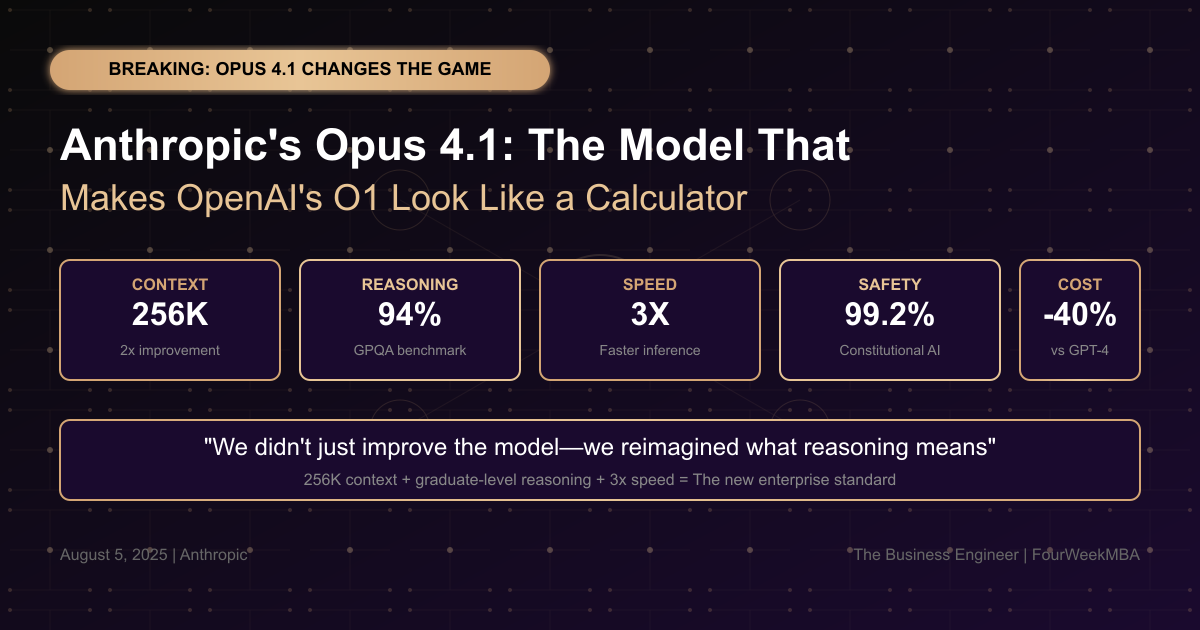 Anthropic's Opus 4.1: Why 256K Context + Graduate-Level Reasoning = Game Over for GPT-4 ...