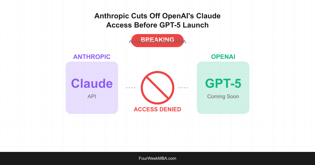 Anthropic Cuts Off OpenAI's Claude Access Before GPT-5 Launch - FourWeekMBA