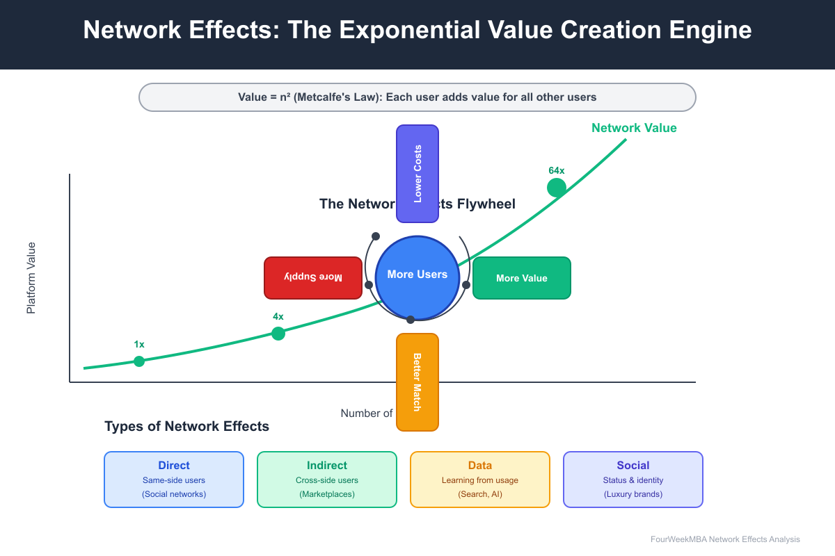 Network Effects & The Exponential Value Creation Engine - FourWeekMBA
